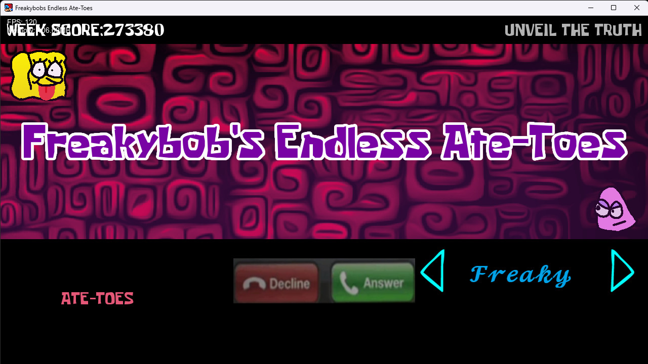 Freakybob's Endless Ate-Toes Mod for Friday Night Funkin' | FNF Mods