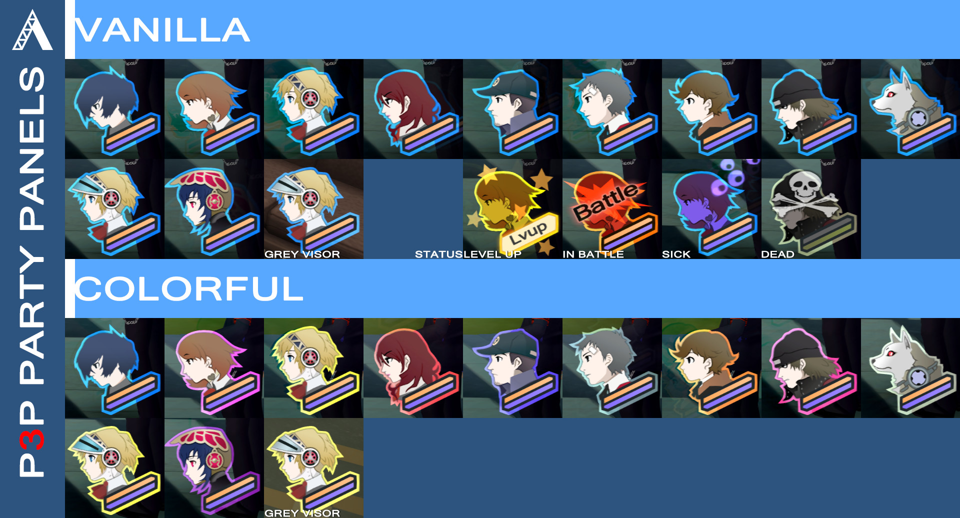 P3P Small Party Panels Mod for Persona 3 FES | P3FES Mods