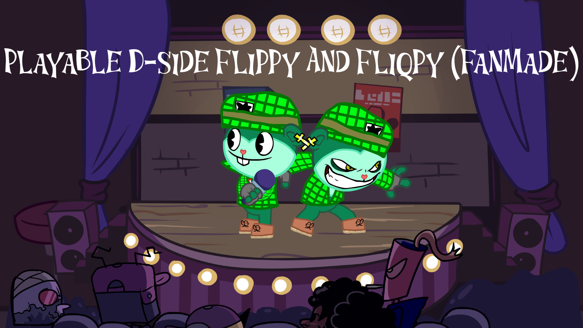 Playable D-Side Flippy And Fliqpy (FanMade) + FLA Mod for Friday Night Funkin' | FNF Mods