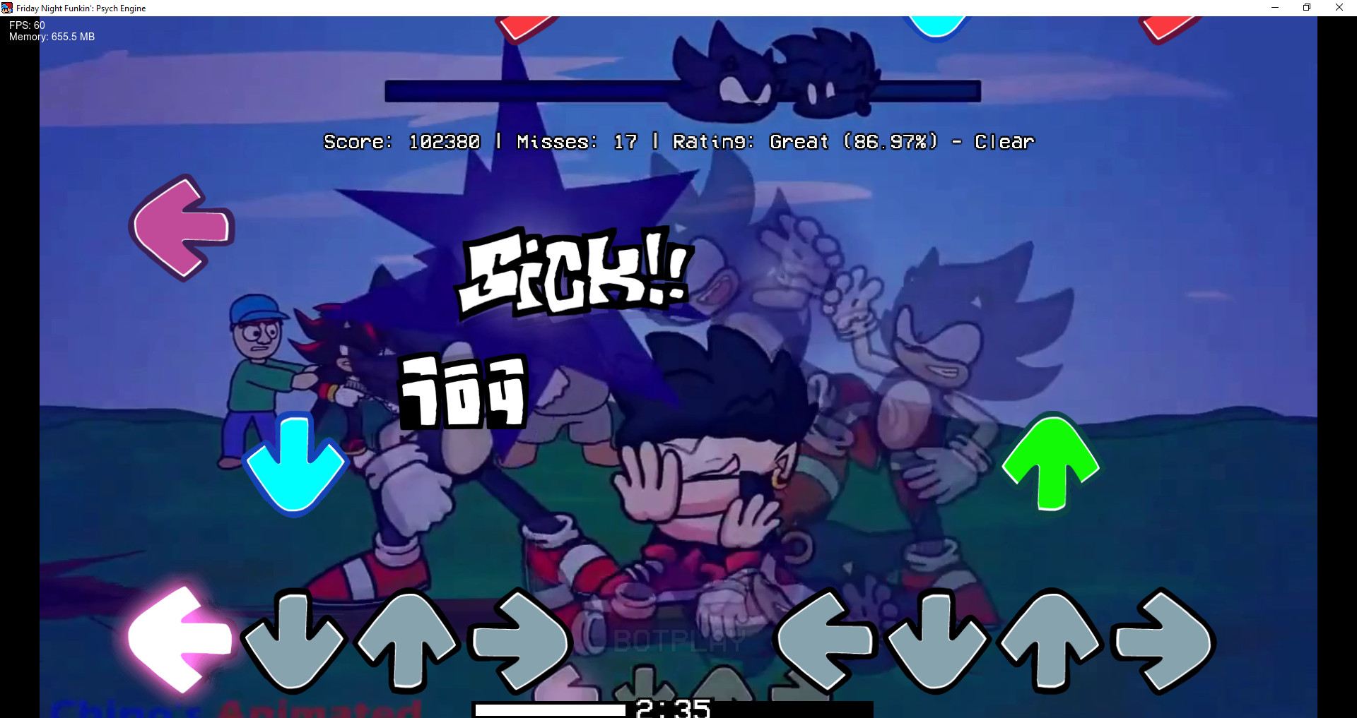 BF VS Dark sonic blitz fight (Playable) Mod for Friday Night Funkin ...