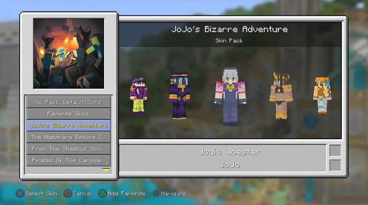 JoJo's Bizarre Skin Pack Mod for Minecraft: PS3 Edition | MC PS3 Mods