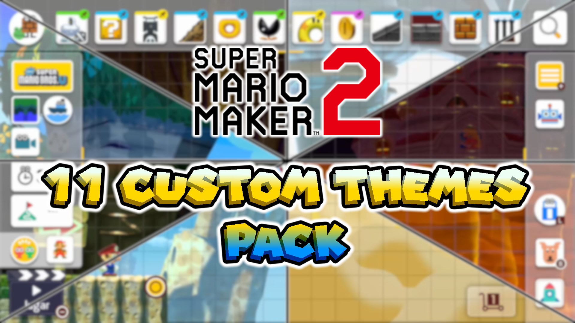 11 Custom NSMBU Themes Pack Mod for Super Mario Maker 2 | SMM2 Mods