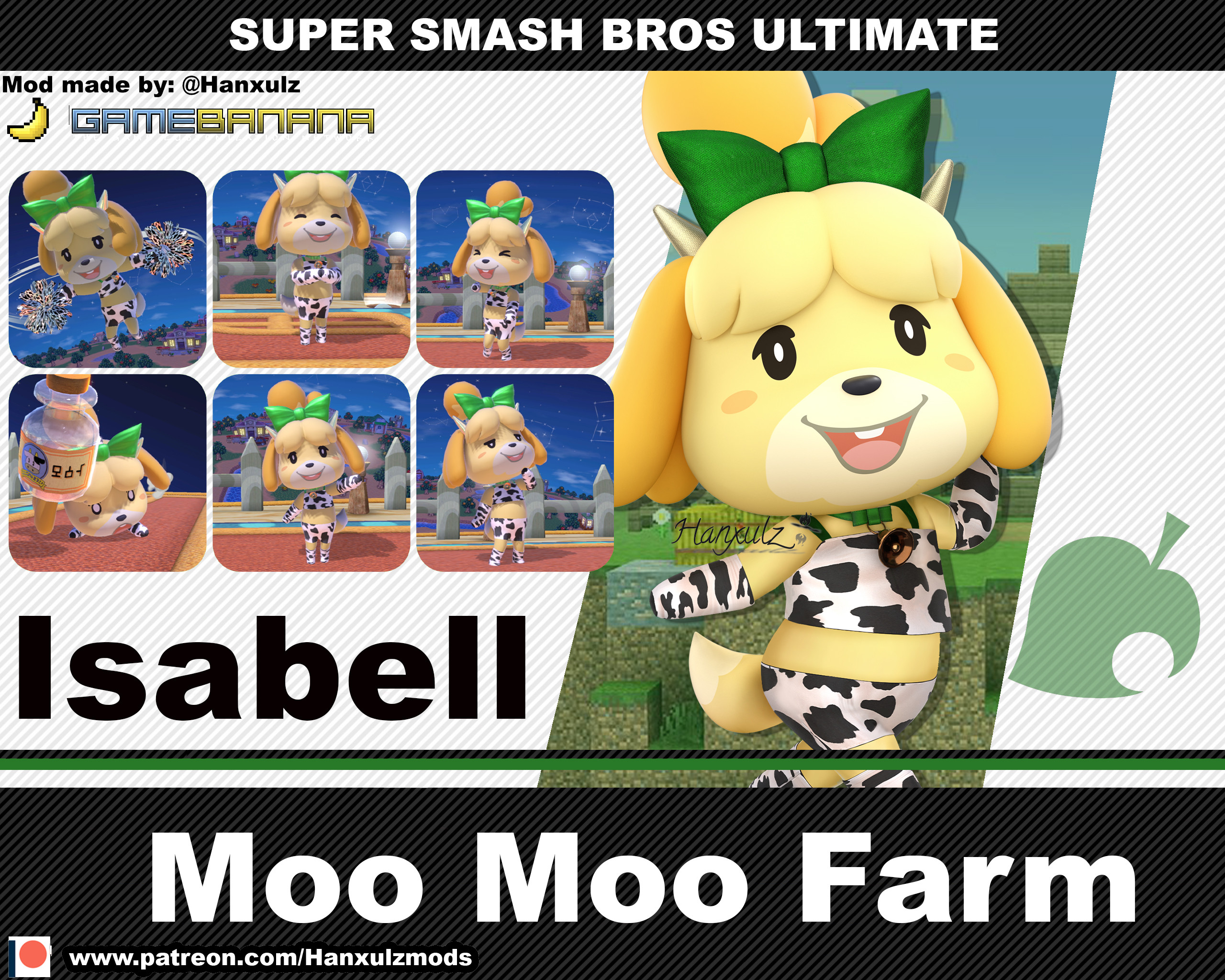 Isabelle (Moo Moo Farm) Mod for Super Smash Bros. Ultimate | SSBU Mods