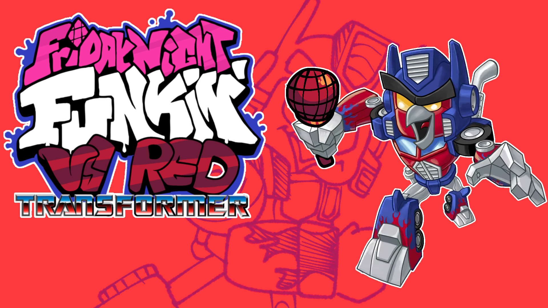 VS RED TRANSFORMER! Mod for Friday Night Funkin' | FNF Mods
