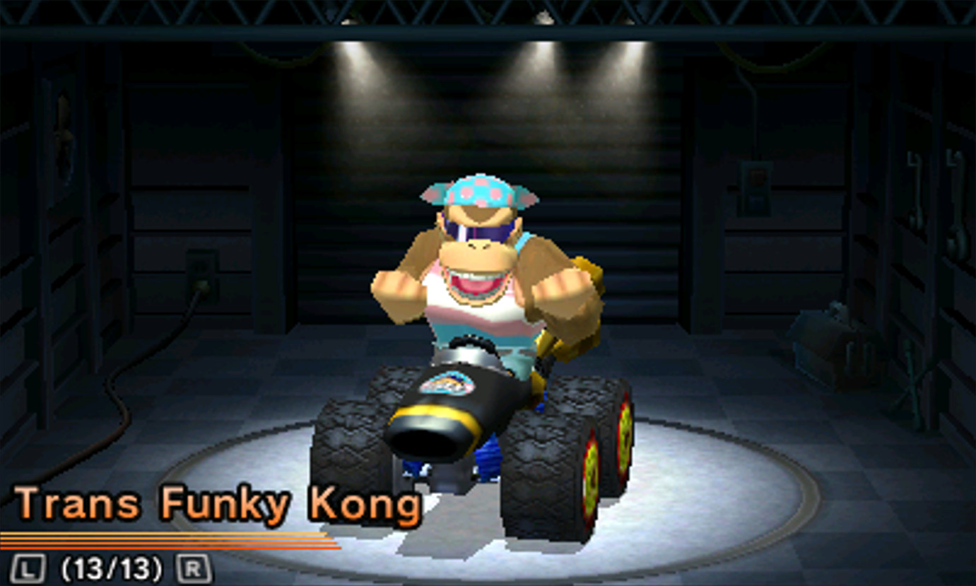 Trans Funky Kong Mod for Mario Kart 7 | MK7 Mods