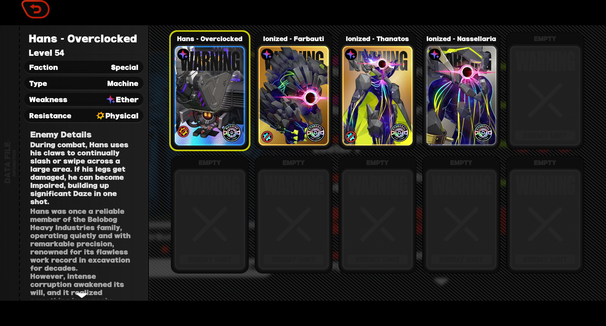 Enemy Cards - Weaknesses and Resistance Mod for Zenless Zone Zero | ZZZ ...