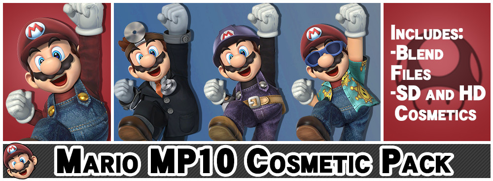 Mario Mario Party 10 Pose Cosmetic Pack Mod for Super Smash Bros. Brawl ...