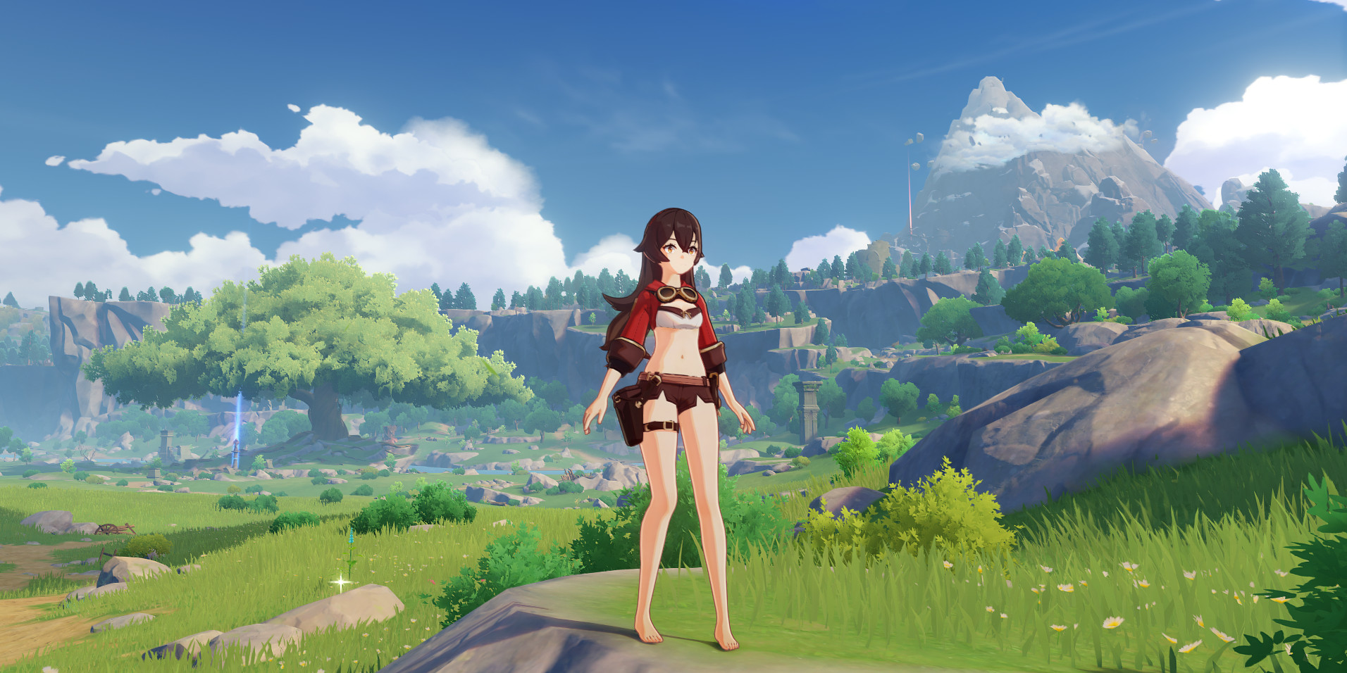 Amber - barefoot, crop top Mod for Genshin Impact | GI Mods