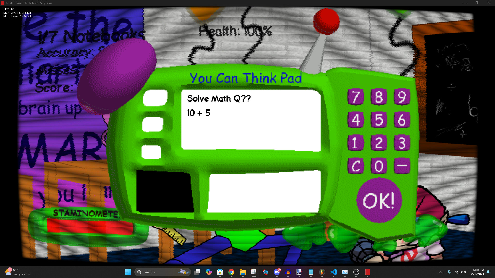 Baldi's Basics: Notebook Mayhem (V1) Mod for Friday Night Funkin' | FNF ...