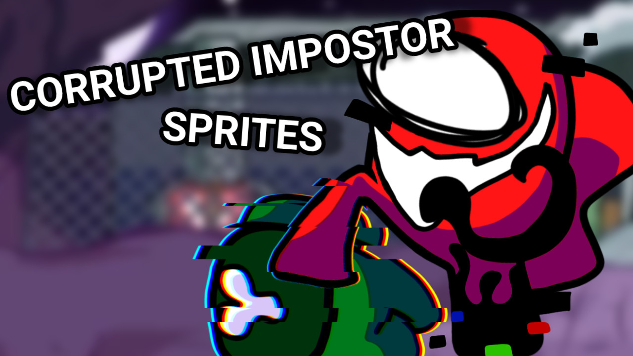 Corrupted red impostor sprites Mod for Friday Night Funkin' | FNF Mods