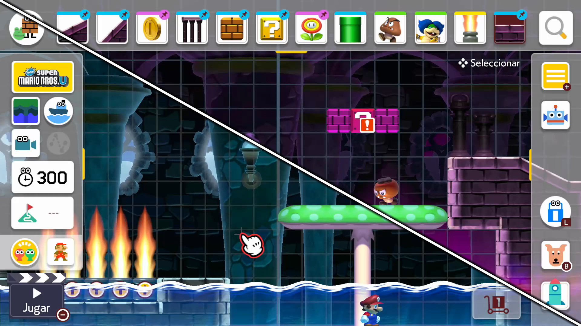 NSMBU Water + Poison Castle Mod for Super Mario Maker 2 | SMM2 Mods