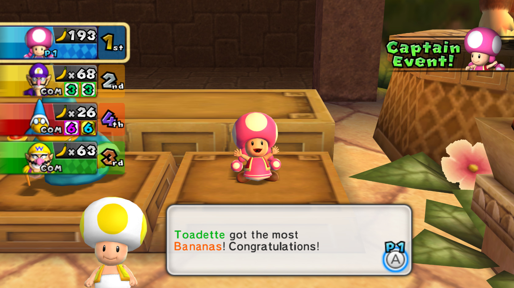 Toadette over Toad Mod for Mario Party 9 | MP9 Mods