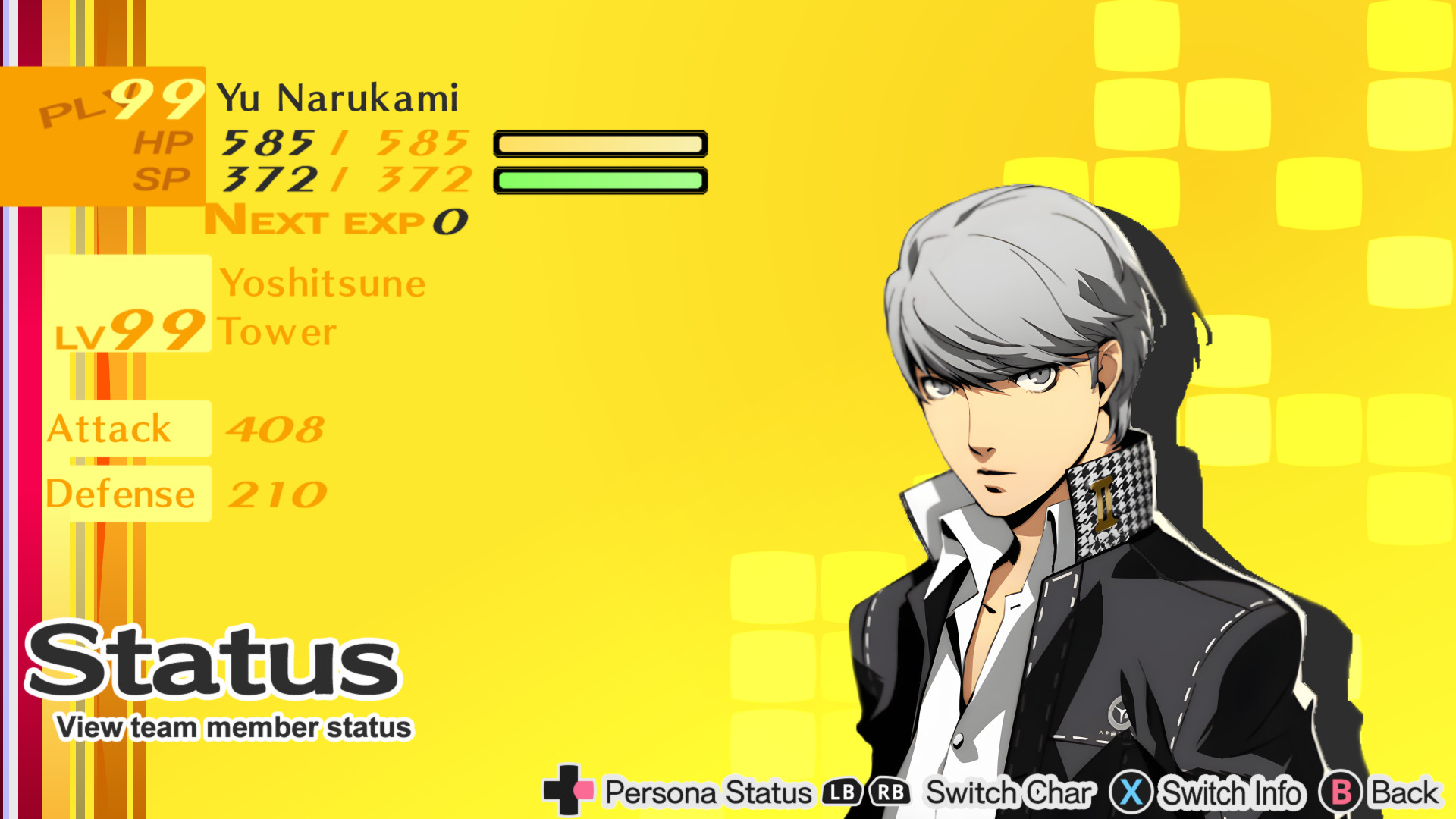 P4D Portrait for Narukami Stat/SL Mod for Persona 4 Golden PC (64 Bit) | P4G64 Mods