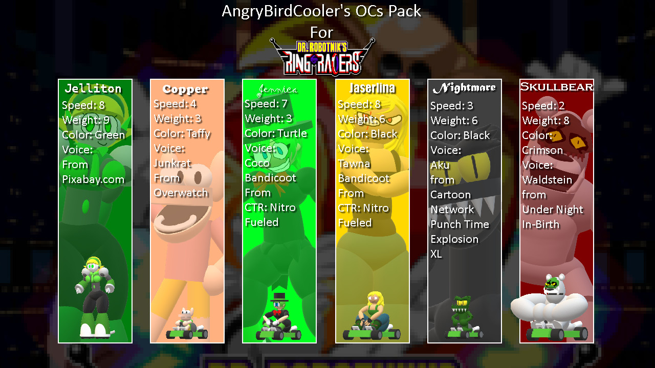 AngryBirdCooler's OCs Pack for Ring Racers! Mod for Dr. Robotnik's Ring ...