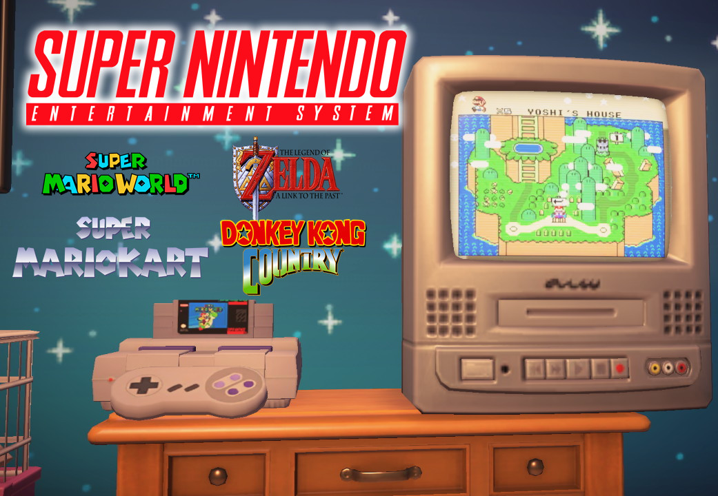 Super Nintendo with TV Screen Animal Crossing New Horizons Mods