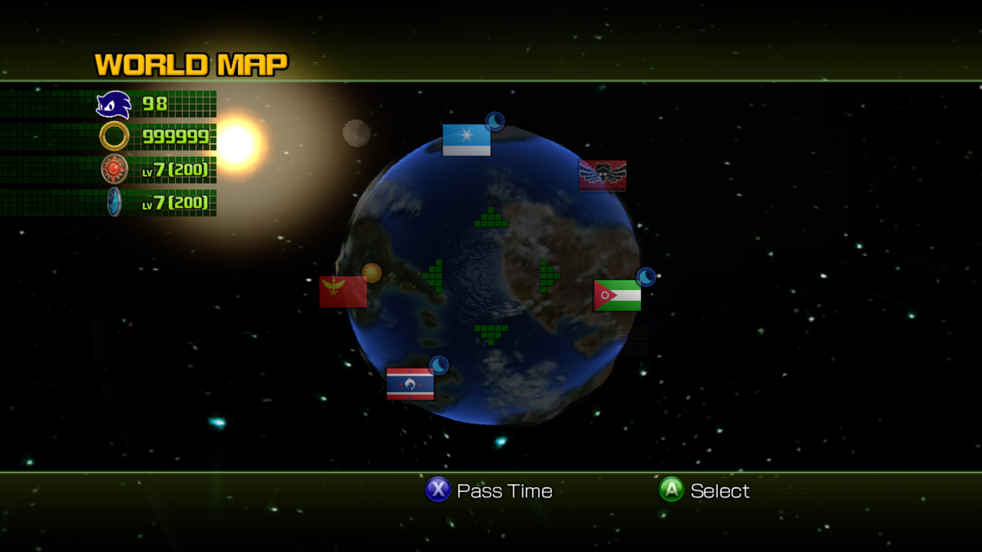 Moon in the WorldMap Mod for Sonic Unleashed (X360/PS3) | SUHD Mods