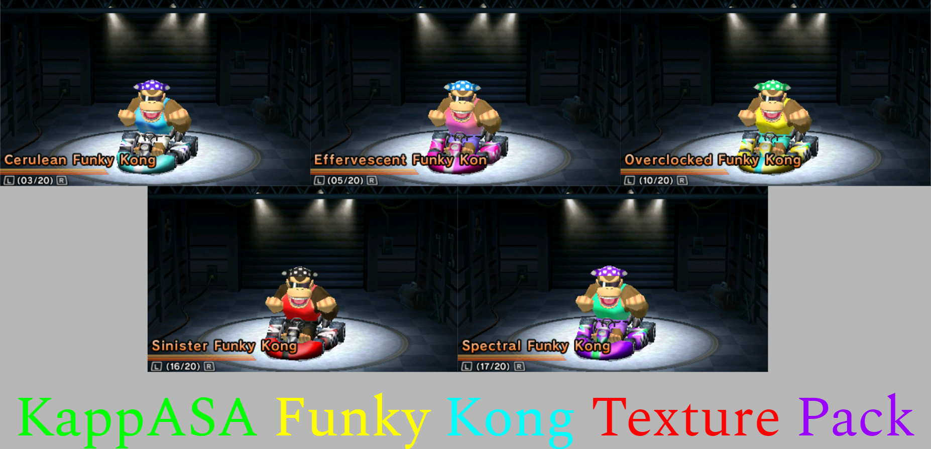 KappASA Funky Kong Texture Pack Mod for Mario Kart 7 | MK7 Mods