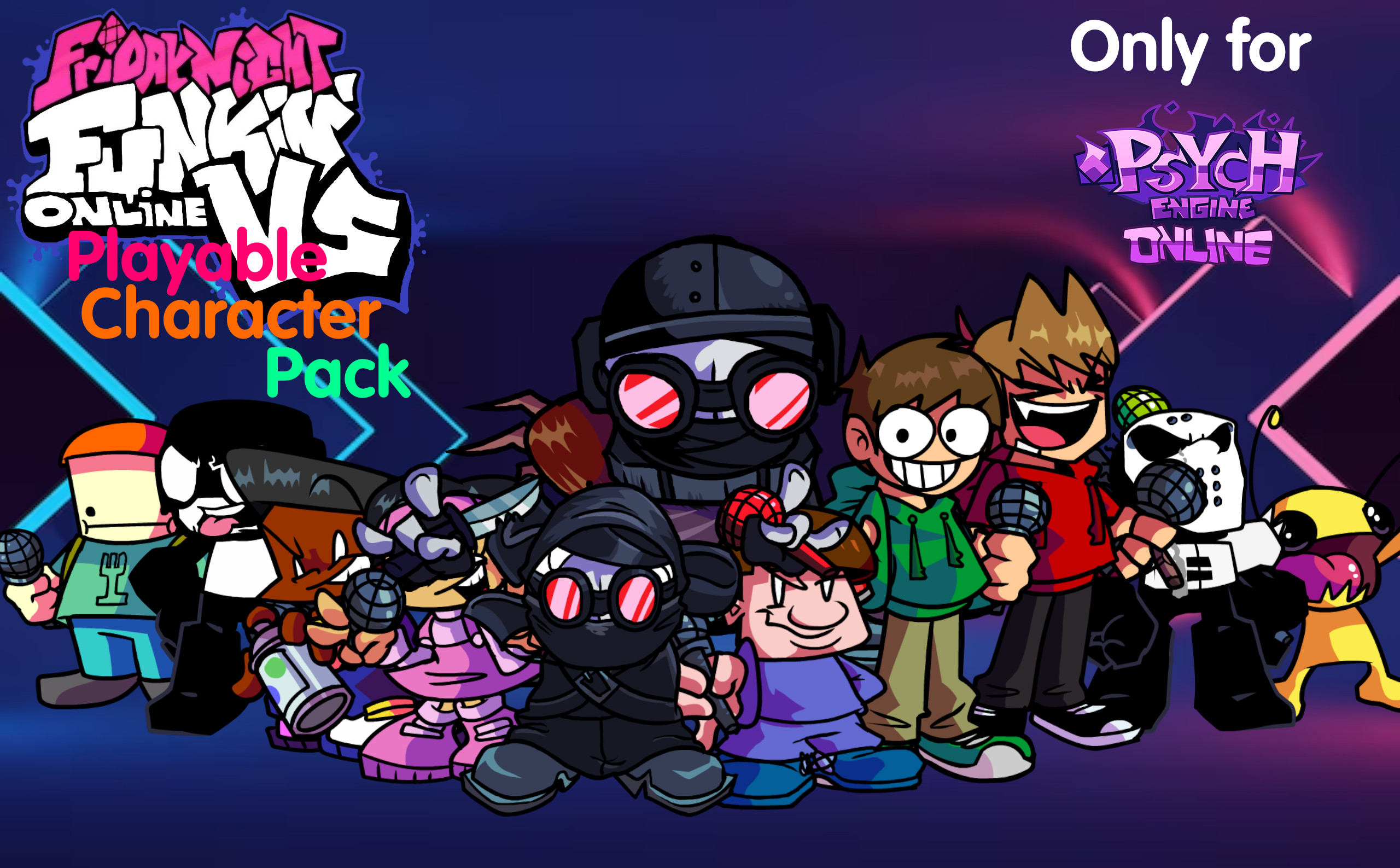 FNF' Online Vs. Playable Character Pack Mod for Friday Night Funkin ...