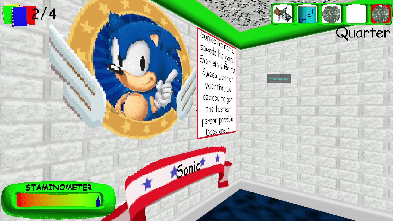 Sonic in Baldi's Basics Plus Mod for Baldi's Basics | Baldi Mods