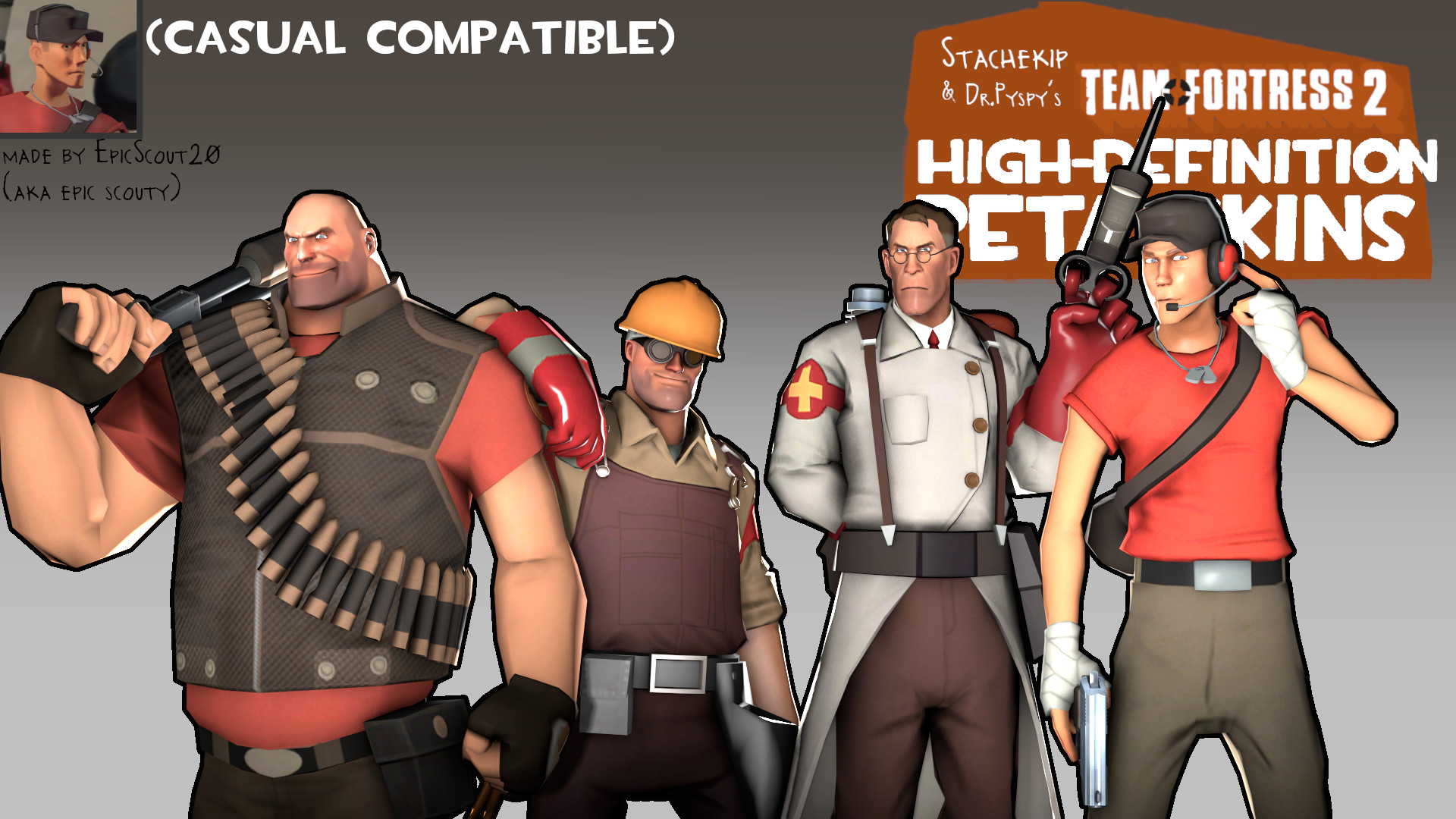 High-Definition Beta Player Skins (Casual Port) Mod for Team Fortress 2 ...