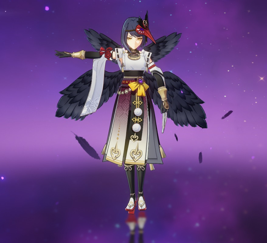 Kujou Sara's Tengu Wings Glider Mod for Genshin Impact | GI Mods