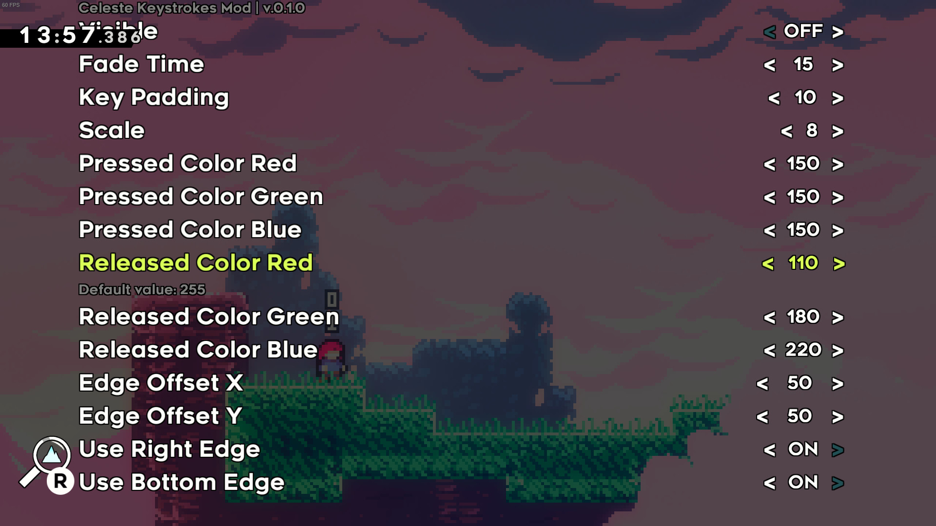 Keystrokes Display Mod for Celeste | Celeste Mods