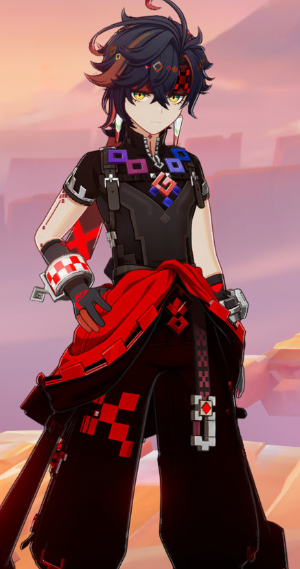 Dark red Kinich Mod for Genshin Impact | GI Mods