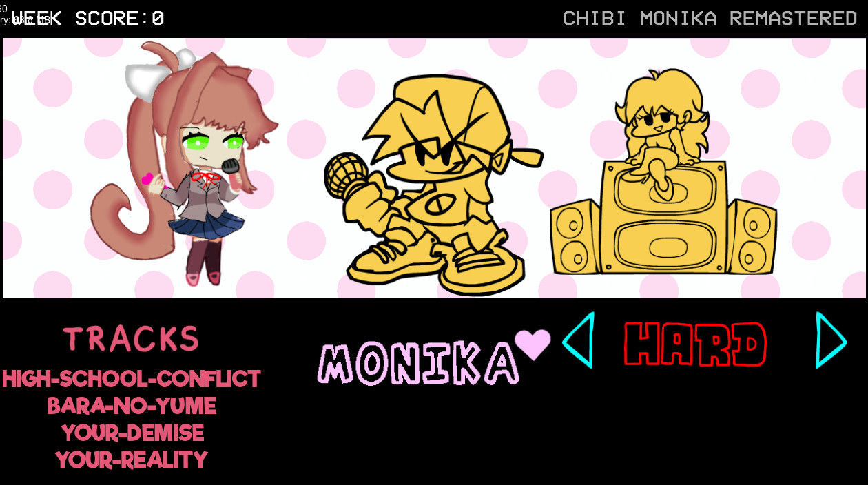 Chibi Monika Rebooted! V2 Mod for Friday Night Funkin' | FNF Mods