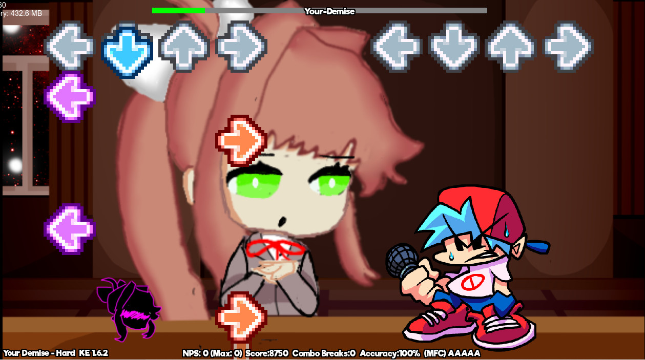Chibi Monika Rebooted! V2 Mod for Friday Night Funkin' | FNF Mods