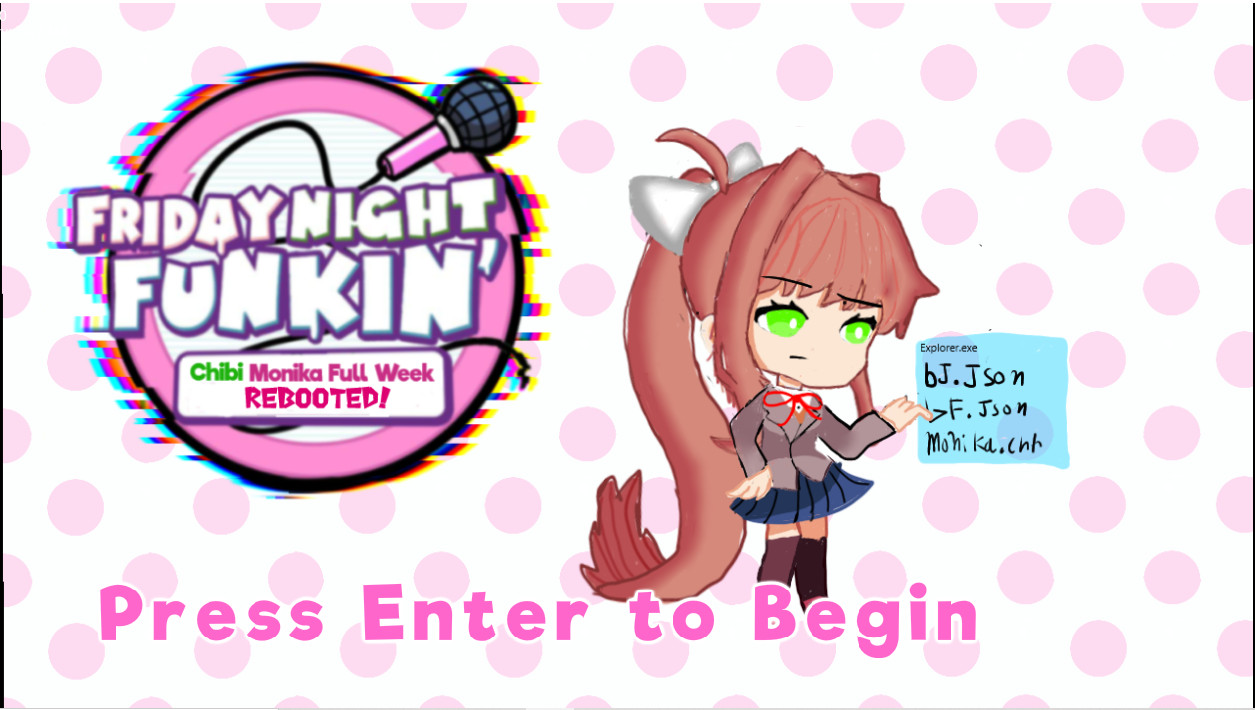 Chibi Monika Rebooted! V2 Mod for Friday Night Funkin' | FNF Mods