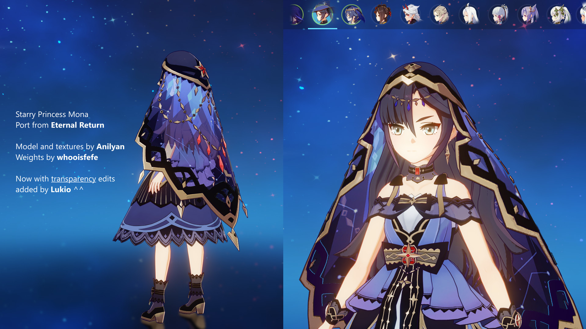 Starry Princess Mona Mod for Genshin Impact | GI Mods
