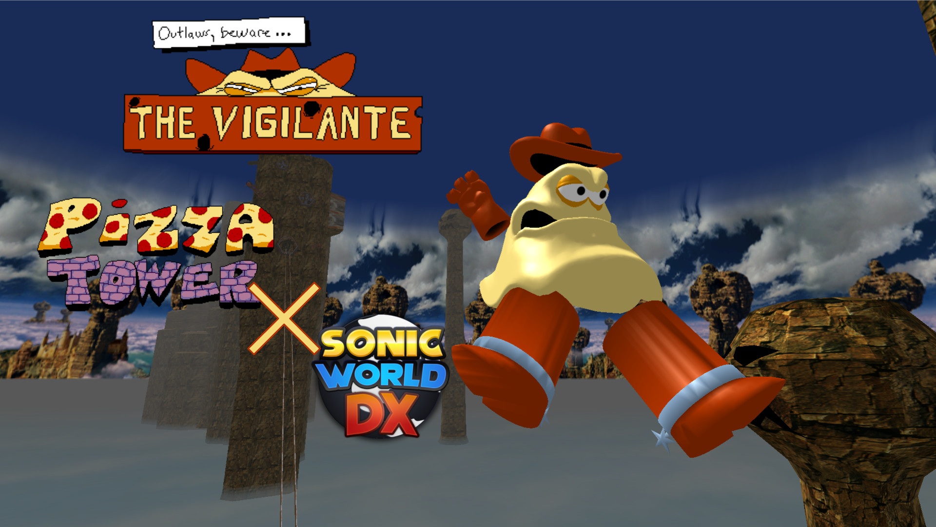The Vigilante (Pizza Tower) Mod for Sonic World DX | SWDX Mods