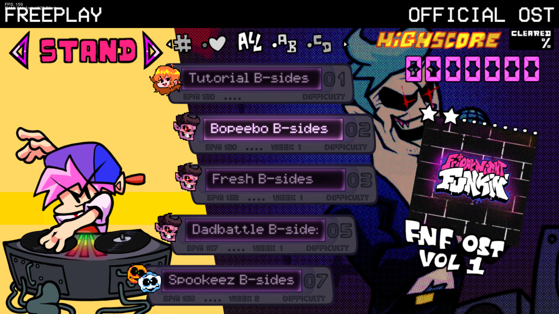 BF B Sides (Playable Character) V Slice Port Mod for Friday Night ...