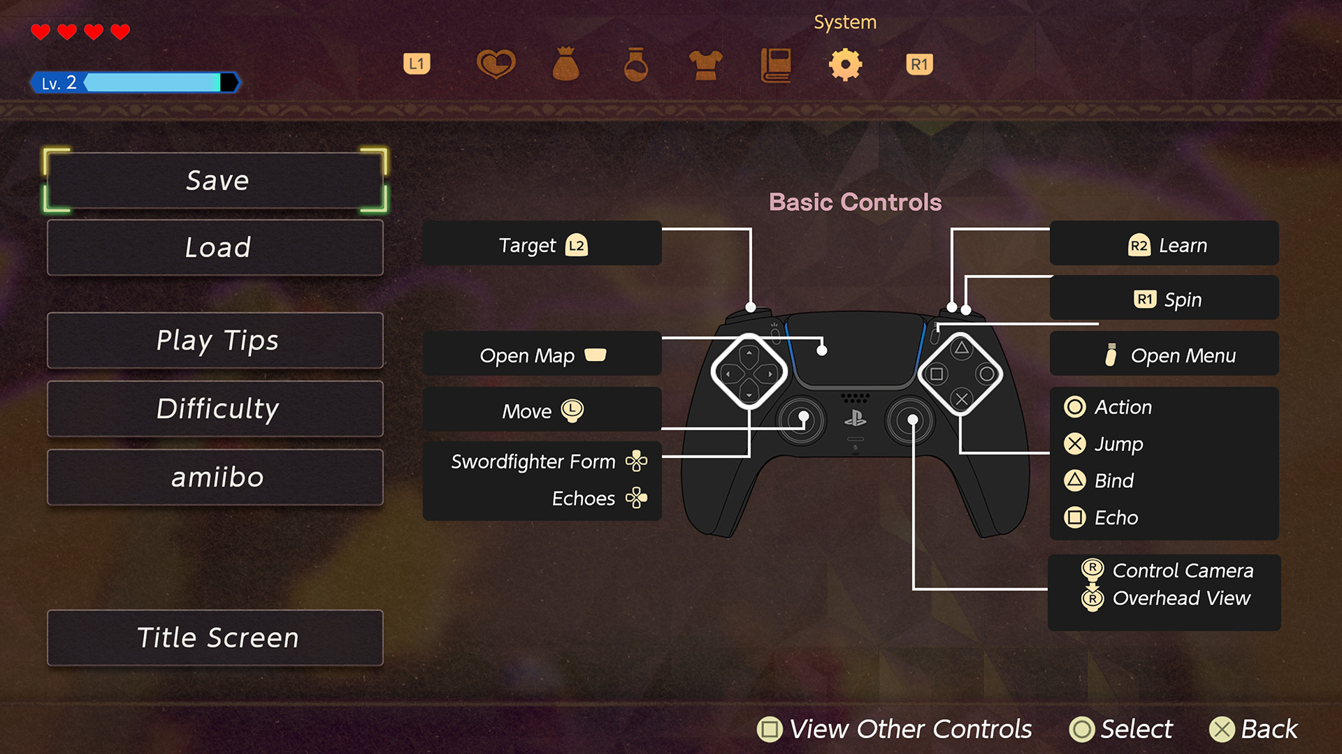PS5 DualSense control layout Mod for The Legend of Zelda: Echoes of ...