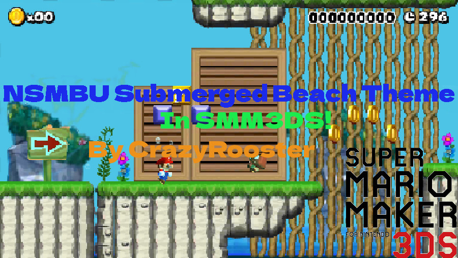 NSMBU Submerged Beach Theme In SMM3DS Mod for Super Mario Maker for ...