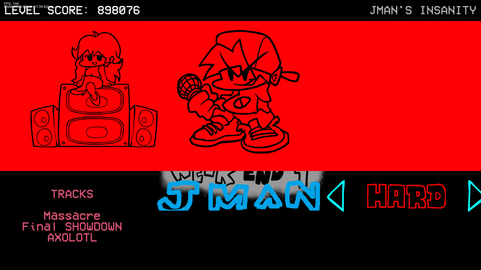 Jmans Insanity! (V-SLICE) Mod for Friday Night Funkin' | FNF Mods