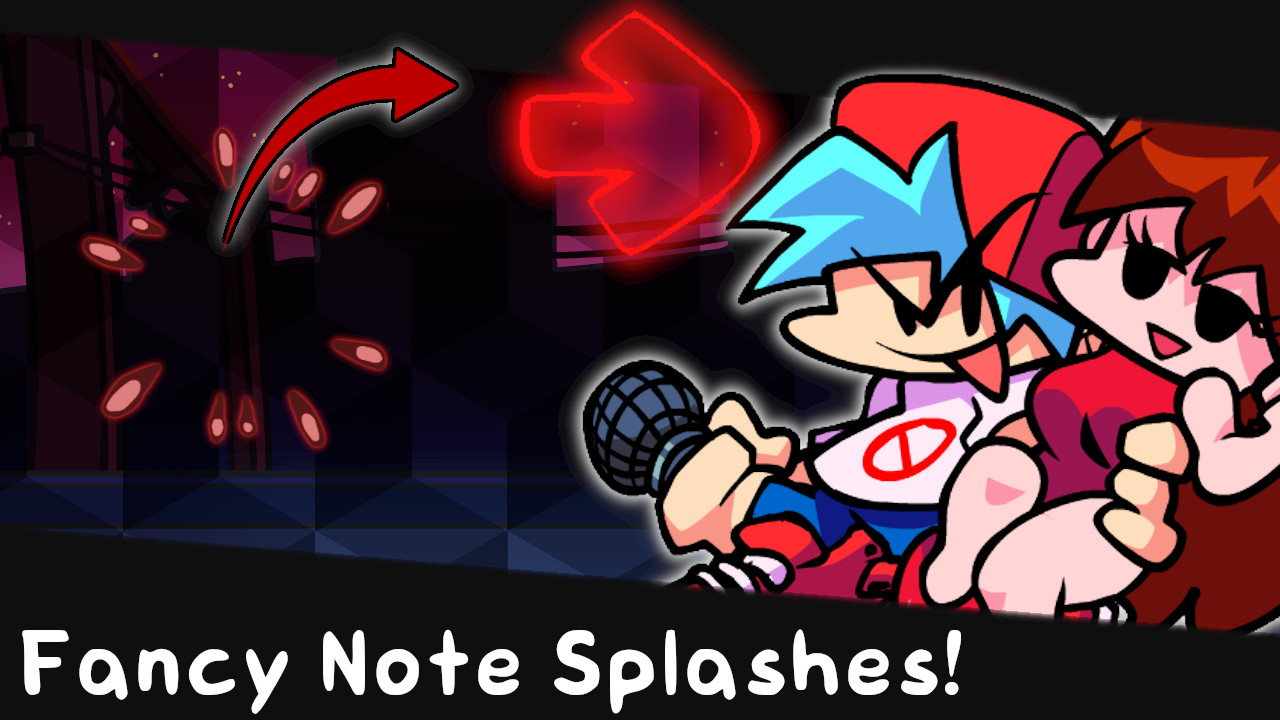 Fancy Note Splashes Mod for Friday Night Funkin' | FNF Mods