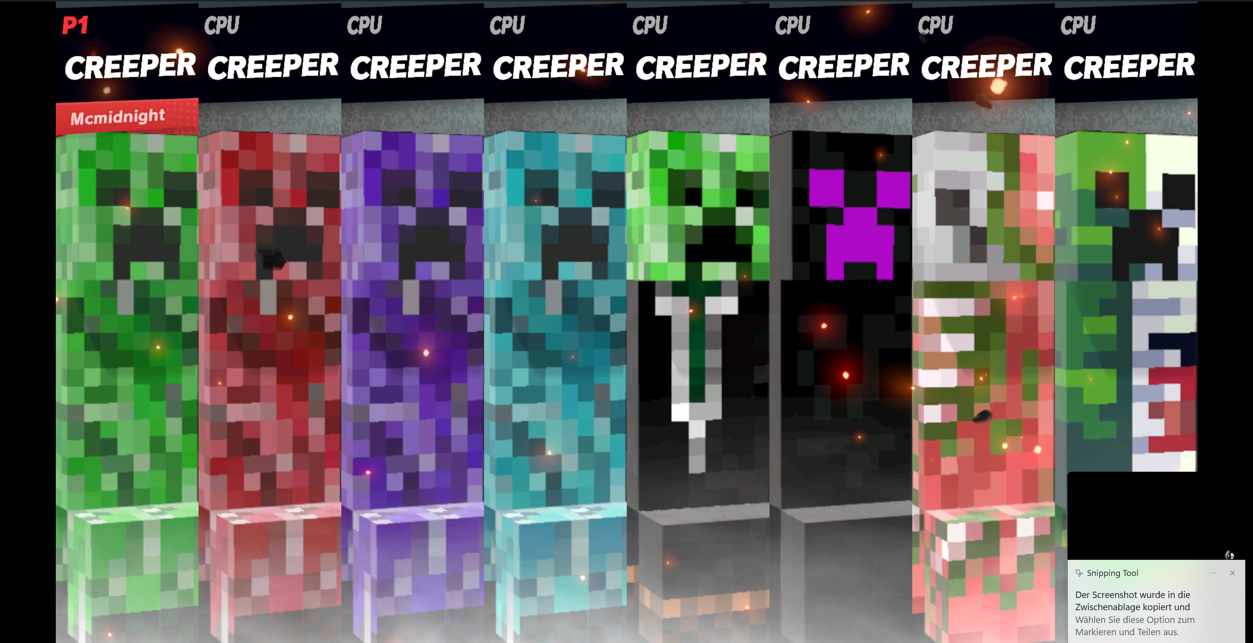 Creeper Recolors Mod for Super Smash Bros. Ultimate | SSBU Mods