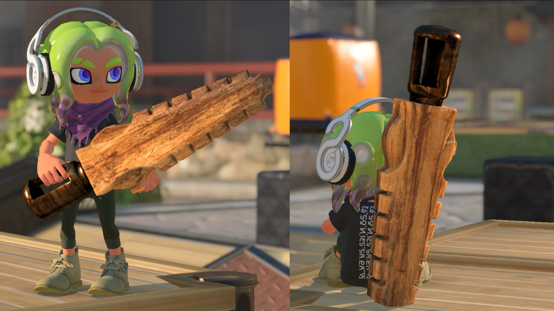 Wooden Splatana Stamper Mod for Splatoon 3 | Splatoon 3 Mods