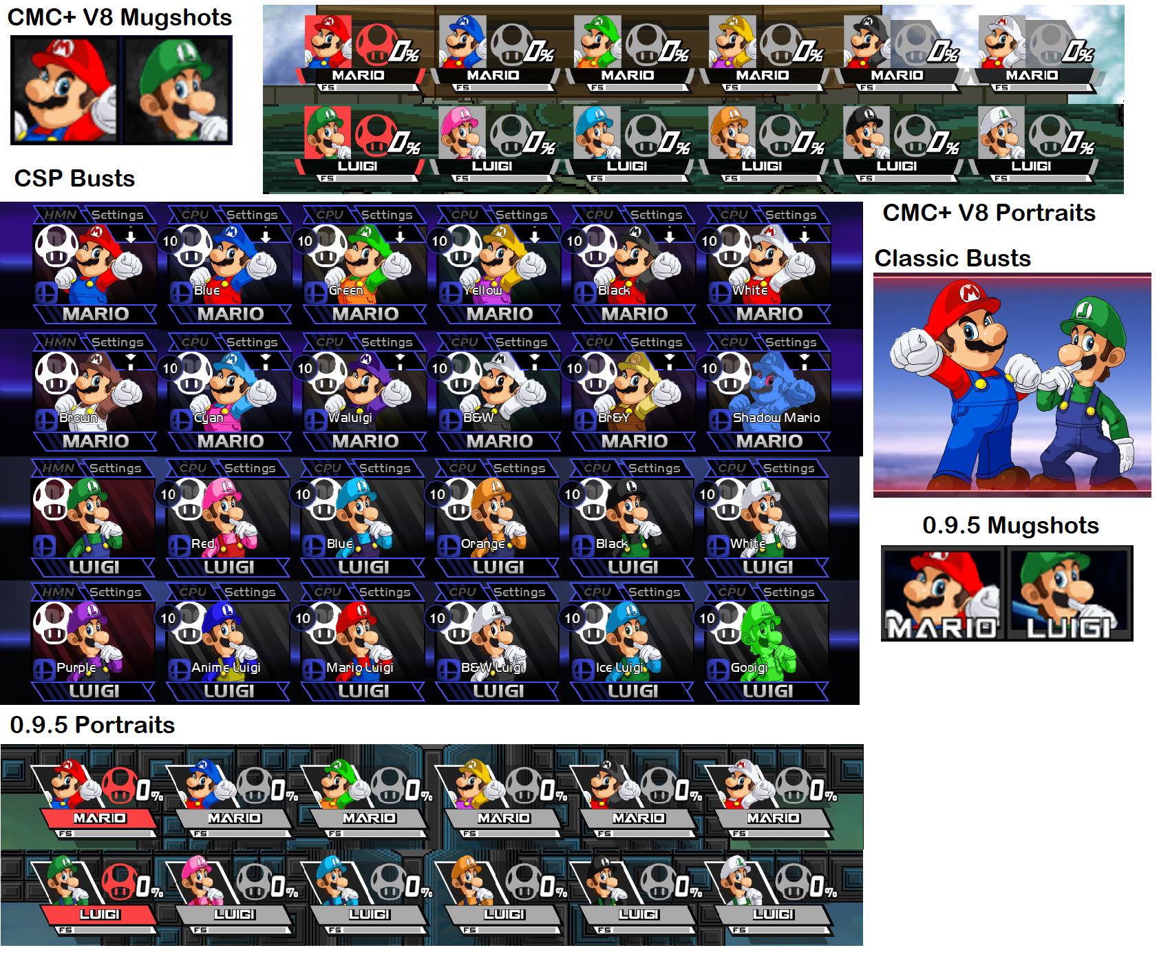 Updated 0.9.1 Mario & Luigi GFX (0.9.5/CMC+ V8) Mod for Super Smash Bros. Crusade | SSBC Mods