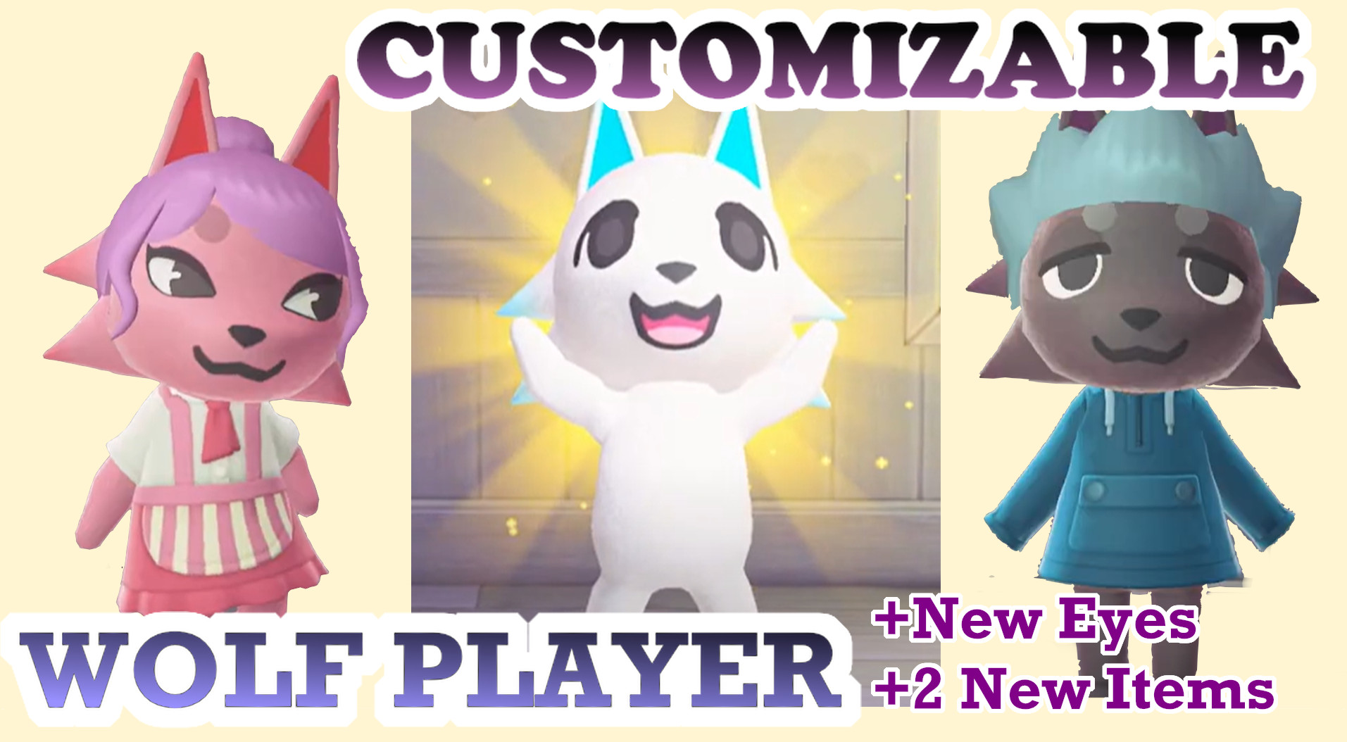 Customizable Wolf Player Mod for Animal Crossing: New Horizons | ACNH Mods