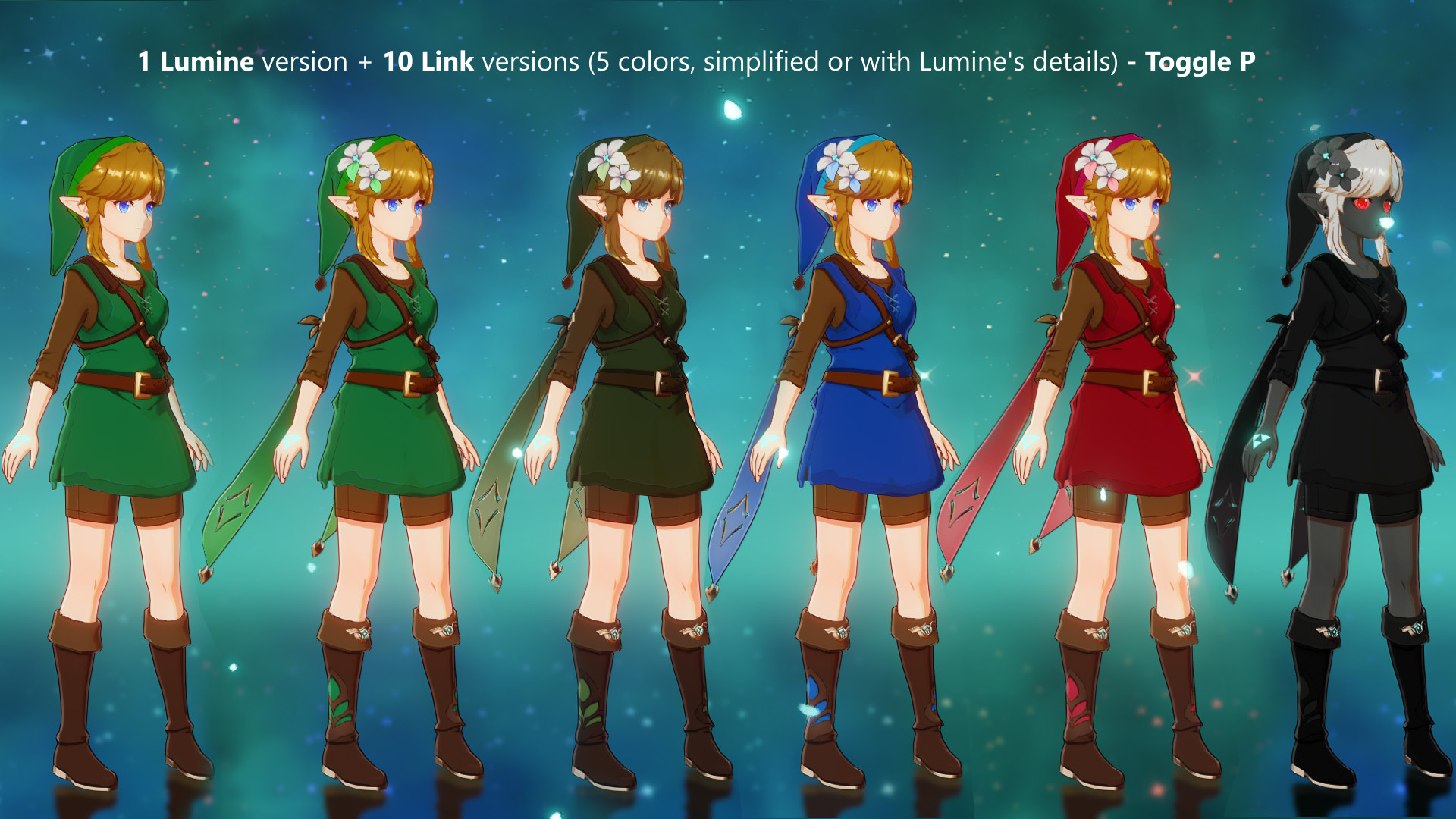 Fem Link (10 versions) + Lumine version Mod for Genshin Impact | GI Mods