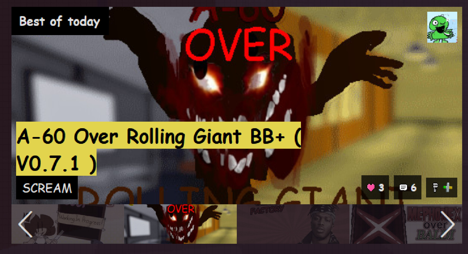 A-200 Over Rolling Giant BB+ (V 0.7.1 ) Mod for Baldi's Basics | Baldi Mods