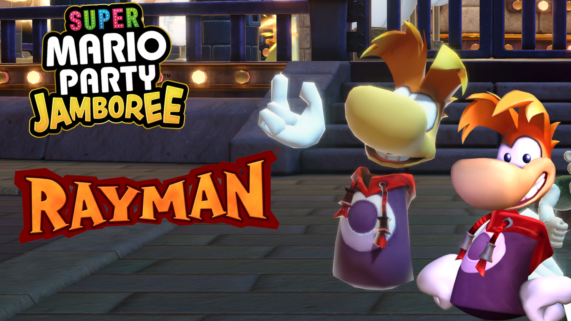 Rayman (over Mario) Mod for Super Mario Party Jamboree | SMPJ Mods
