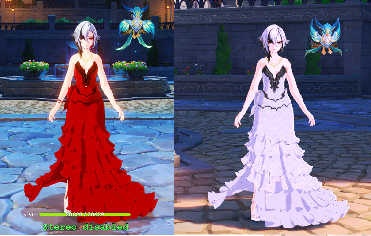 Arlecchino in aerith's dress Mod for Genshin Impact | GI Mods