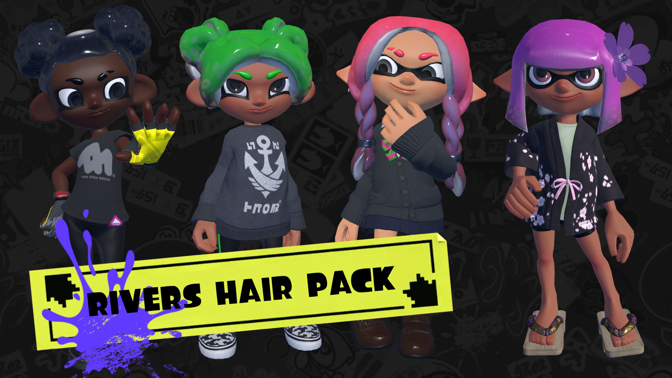River's Hair Pack 1 Mod for Splatoon 3 | Splatoon 3 Mods