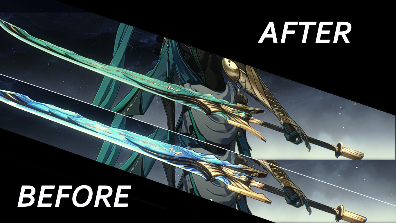 Lustrous Blade|Curved Lustrous Razor Mod for Wuthering Waves | WuWa Mods