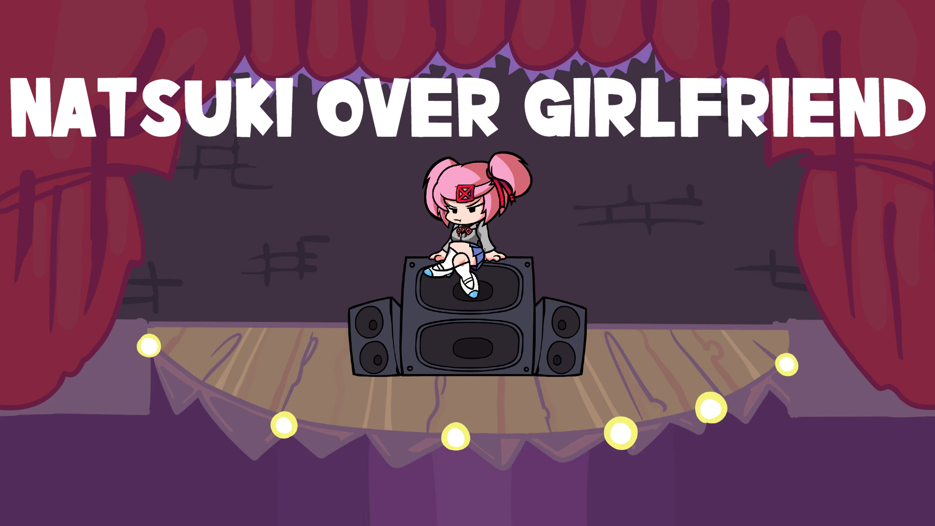 Natsuki over Girlfriend + FLA Mod for Friday Night Funkin' | FNF Mods