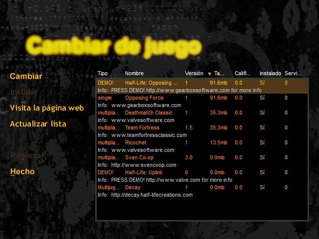 [ESP] Corrección de la traducción del menú Mod for Half-Life | HL Mods