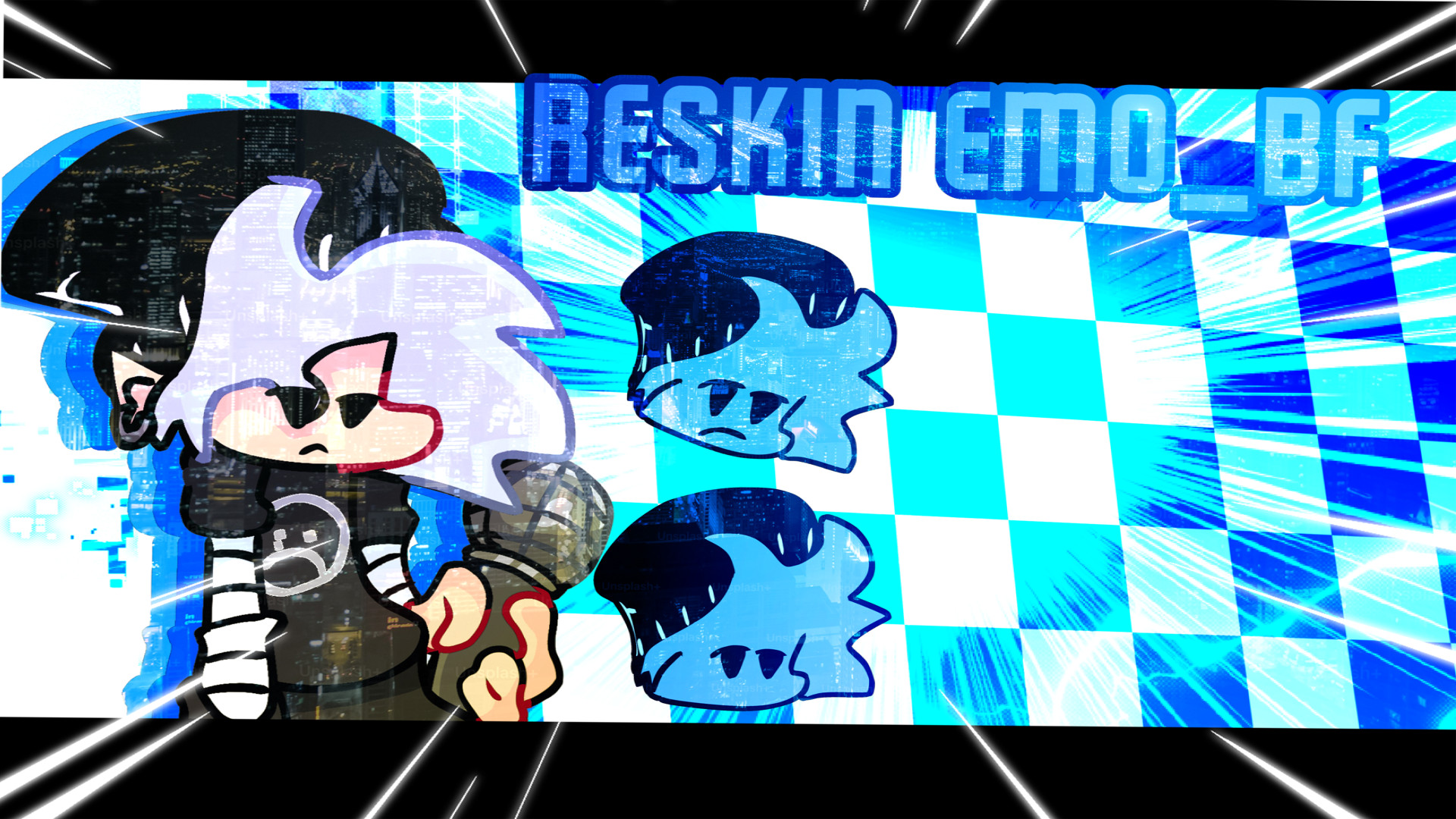 BF_EMO reskin custom Mod for Friday Night Funkin' | FNF Mods